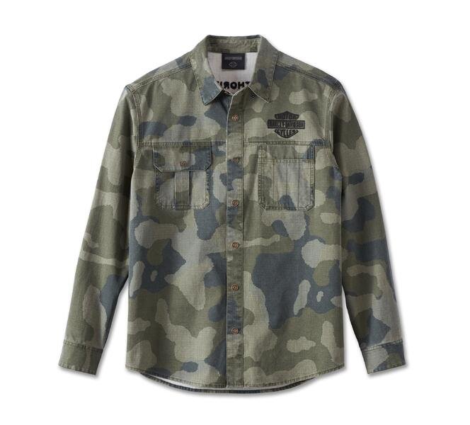 CAMO STREET SURPLUS DENIM SHIRT - Langærmede Skjorter - Caps Harley ...